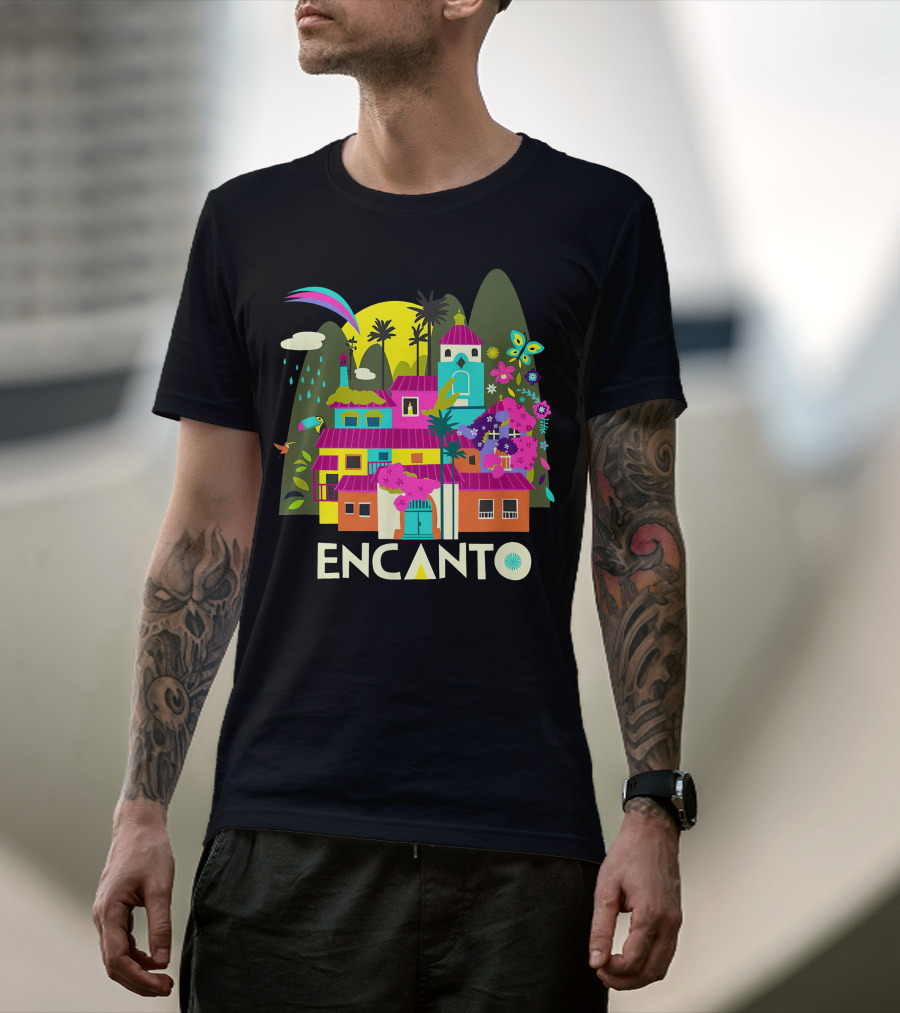 Encanto Casita With Colorful Butterfly And Tropical Flora T-Shirt