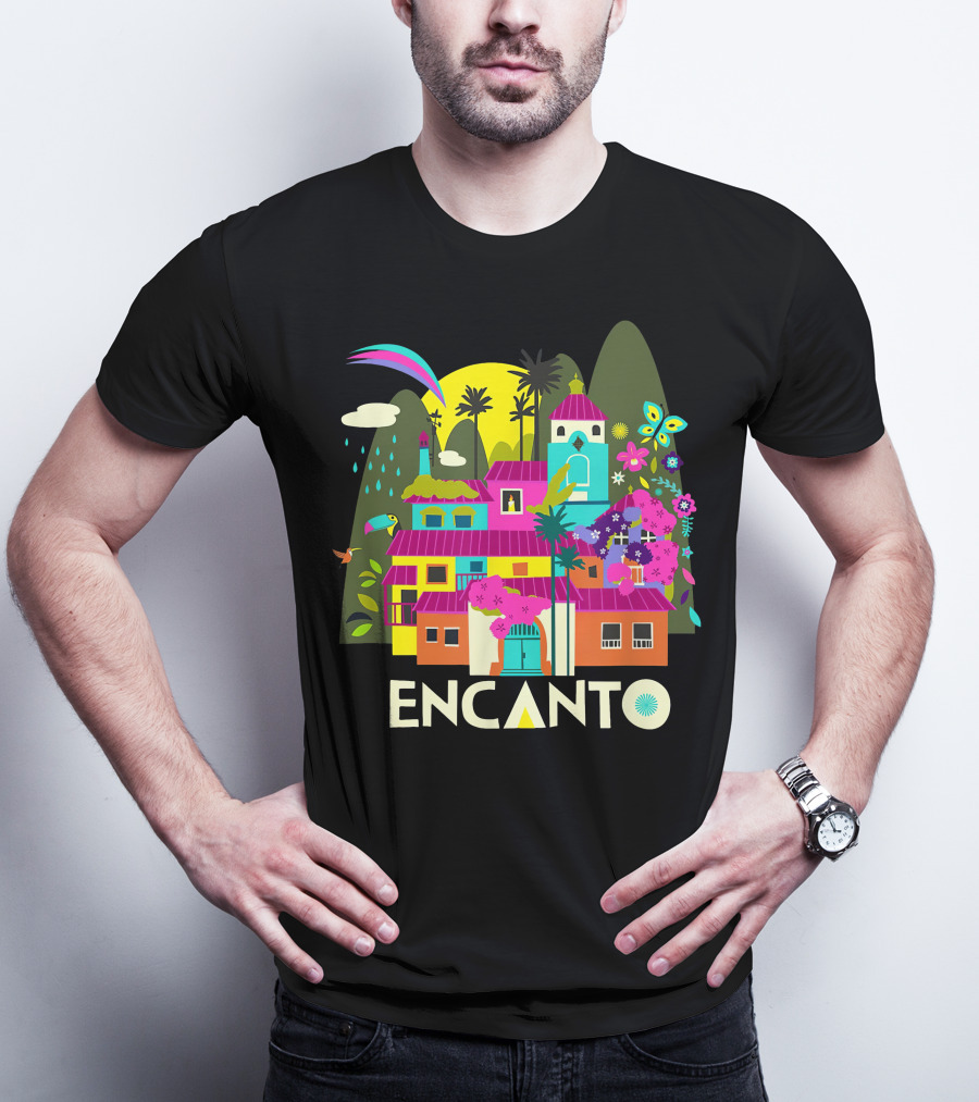 Encanto Casita With Colorful Butterfly And Tropical Flora T-Shirt