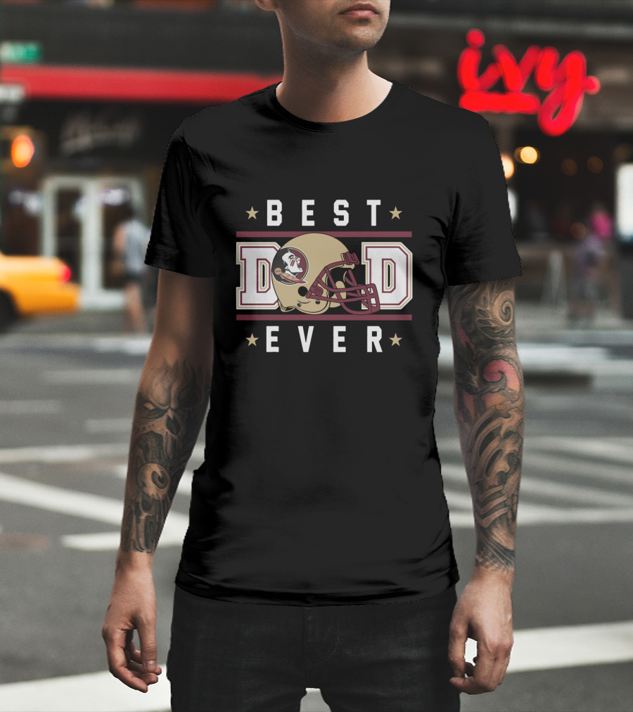Best Dad Ever Florida State Seminoles Helmet T-Shirt