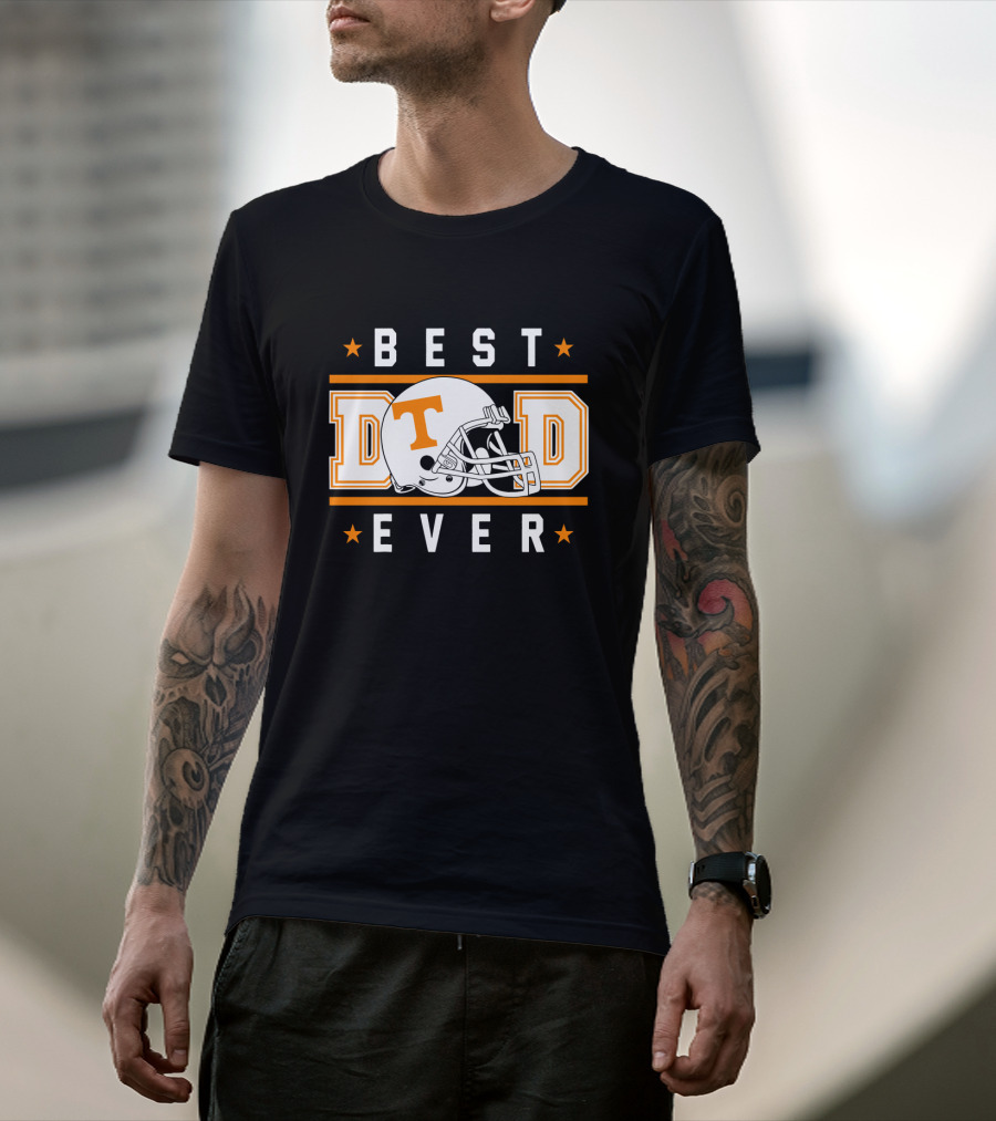Best Dad Ever Tennessee Volunteers Football Helmet T-Shirt
