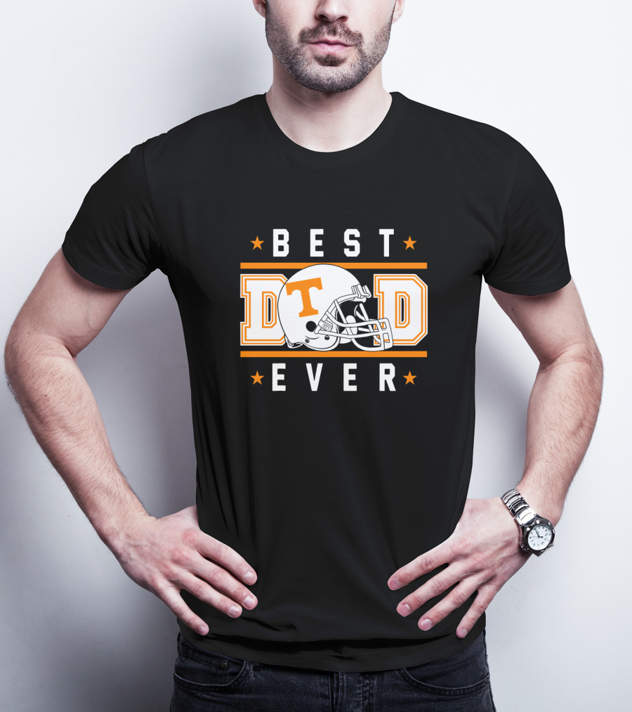 Best Dad Ever Tennessee Volunteers Football Helmet T-Shirt