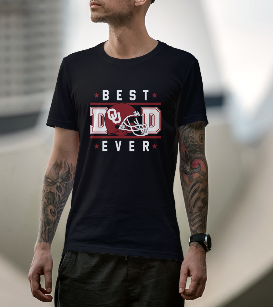 Best Dad Ever Oklahoma Sooners Football Helmet T-Shirt
