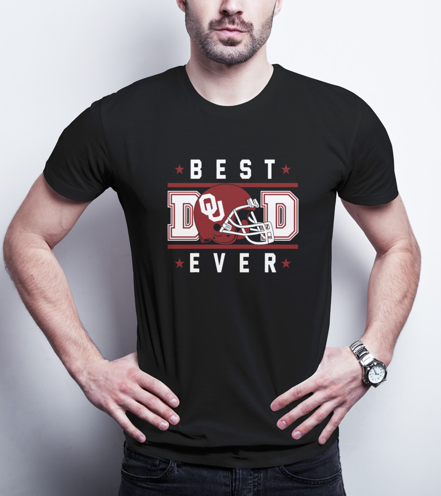 Best Dad Ever Oklahoma Sooners Football Helmet T-Shirt
