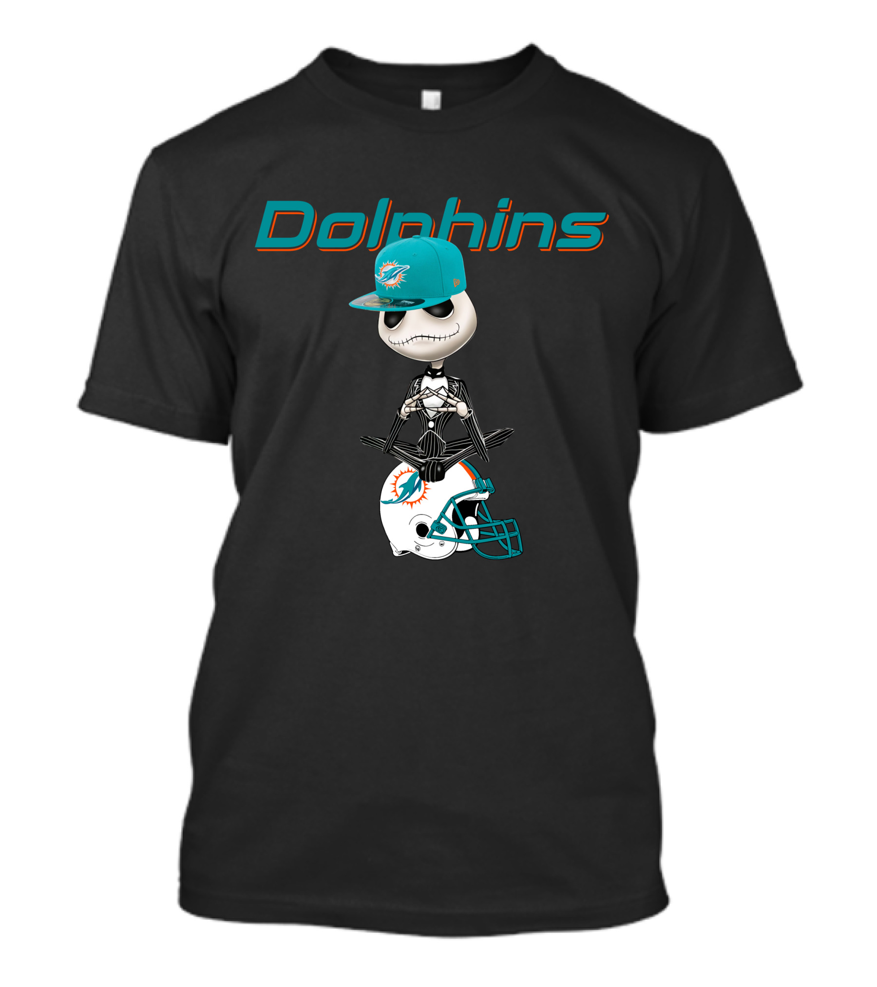 Dolphins Jack Skellington Miami Football Fusion T-Shirt