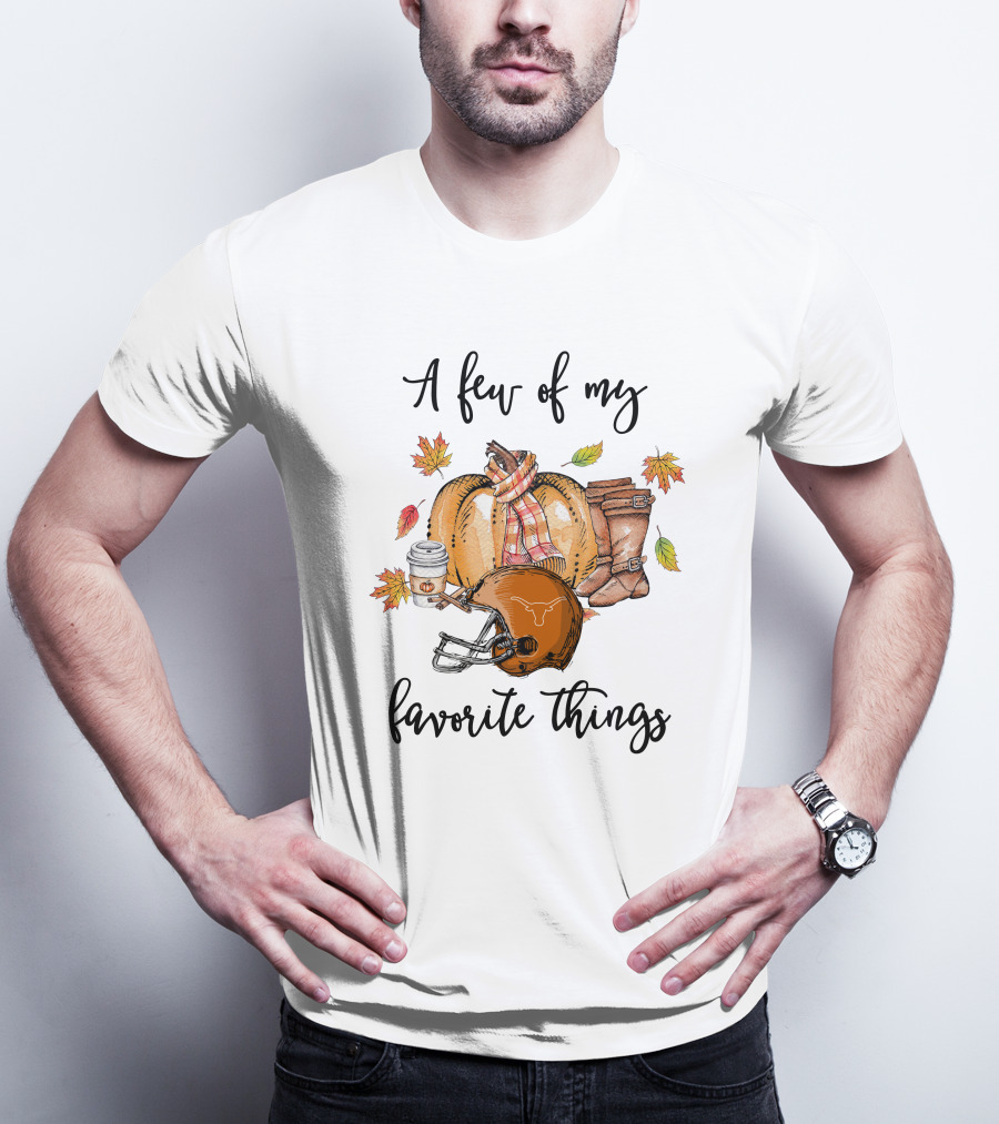 A Few Of My Favorite Things Texas Longhorns Football Helmet Pumpkin Autumn T-Shirt