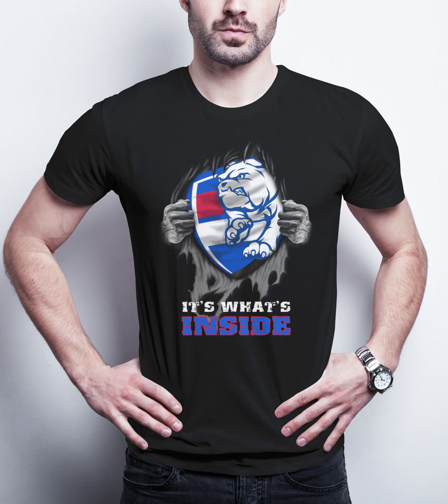 Western Bulldogs It's What's Inside Bulldog Shield T-Shirt