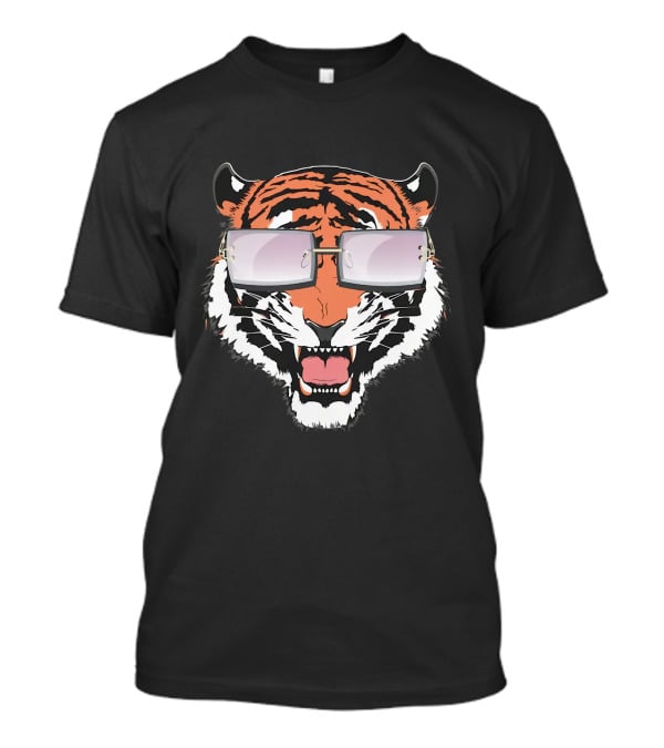 Cincinnati Bengals Tiger Head In Sunglasses T-Shirt