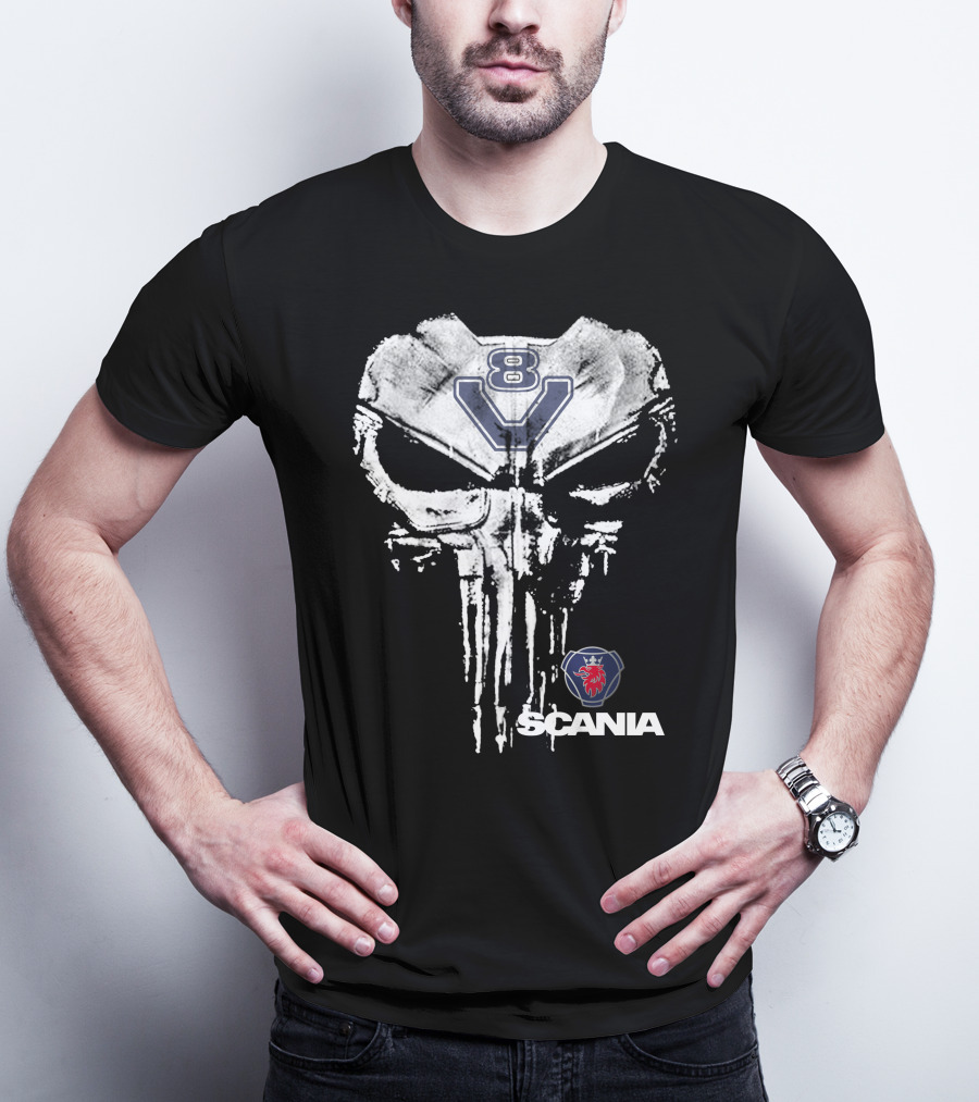Scania V8 Punisher Skull T-Shirt