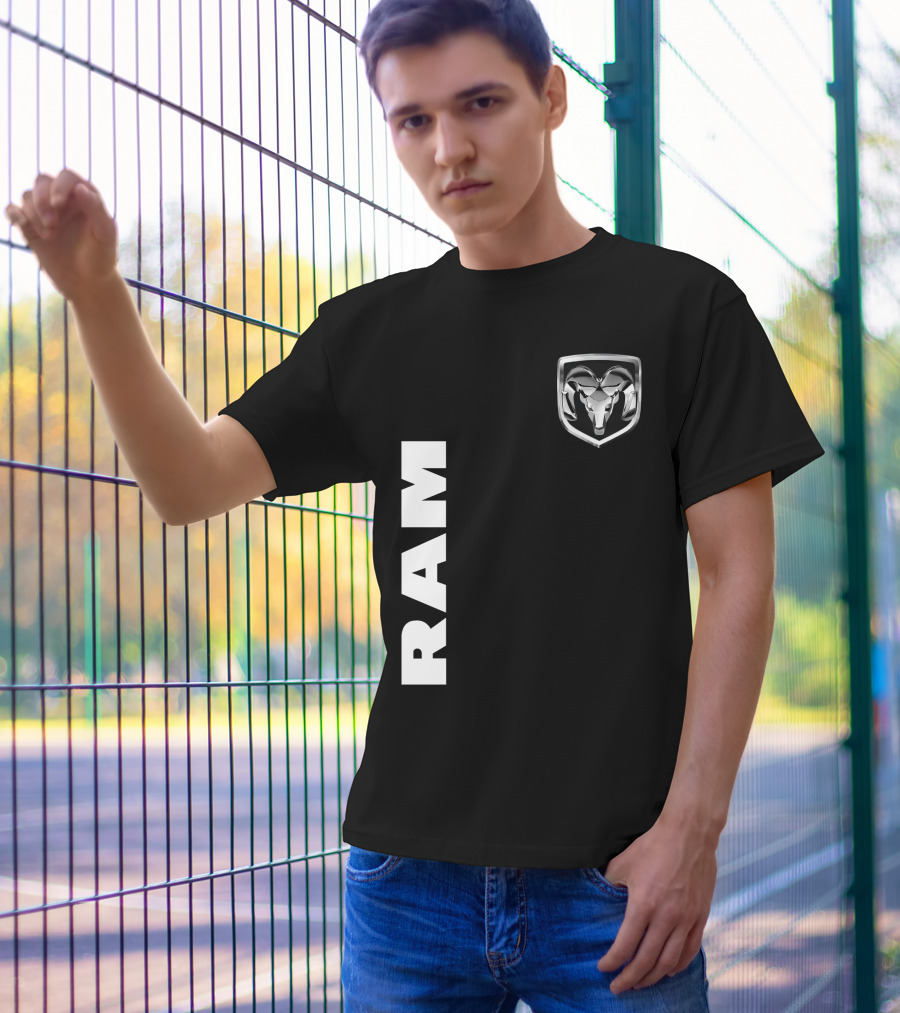 RAM Logo Metallic Emblem Dodge Truck Brand T-Shirt