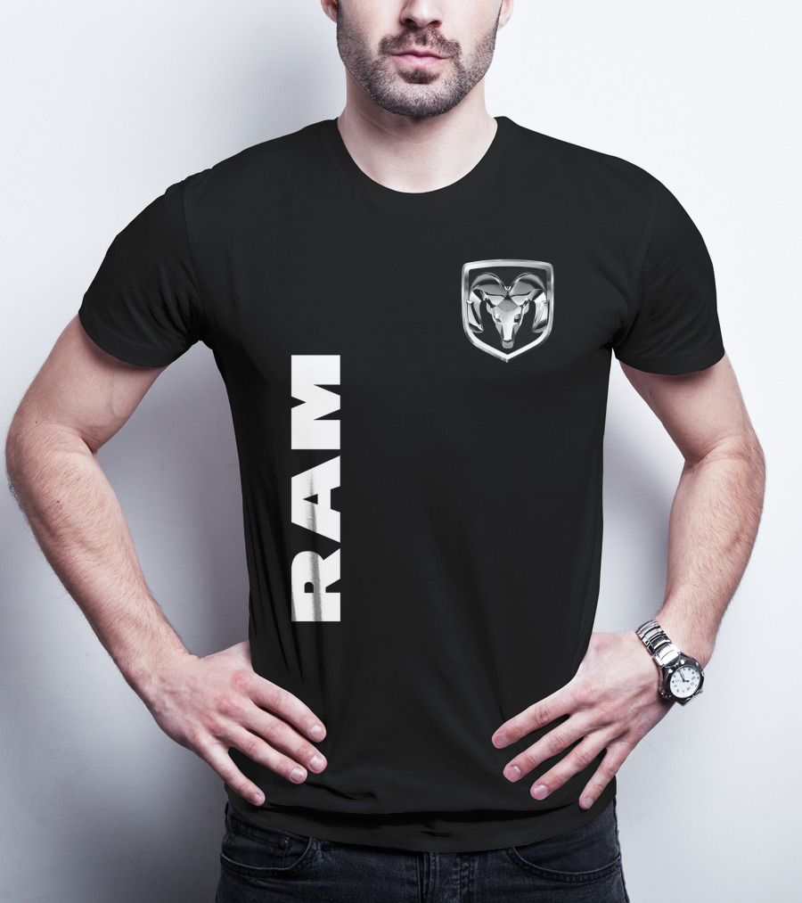 RAM Logo Metallic Emblem Dodge Truck Brand T-Shirt