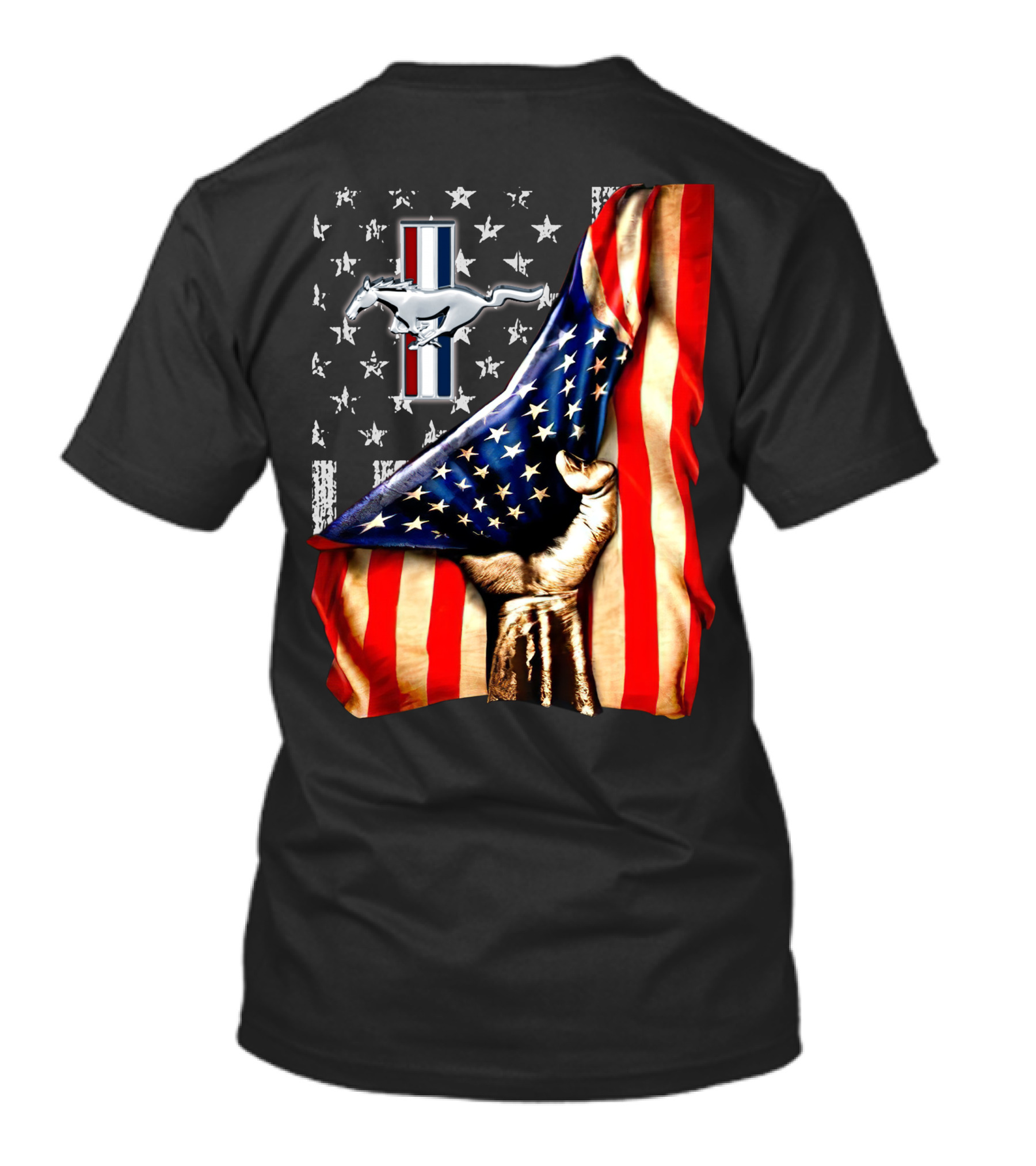 MUSTANG AMERICAN FLAG PATRIOTIC T-Shirt