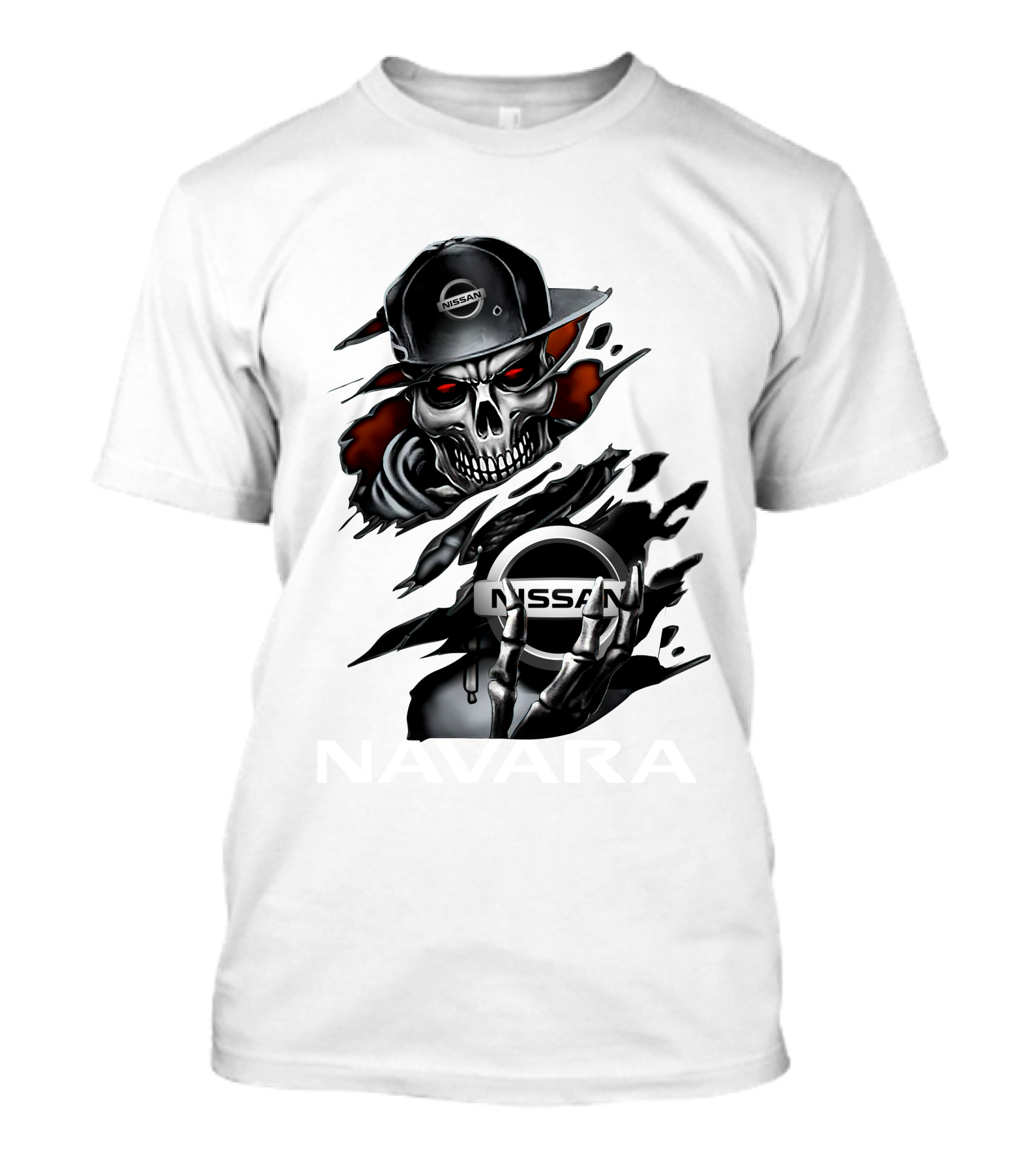 Nissan Navara Skeleton Graphic With Logo And Cap T-Shirt