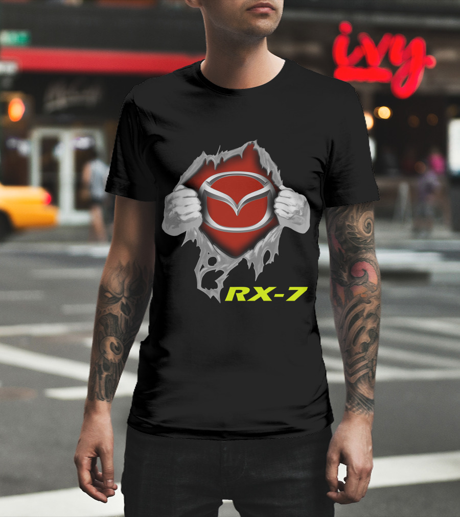 RX-7 Mazda Logo Superhero Emblem T-Shirt
