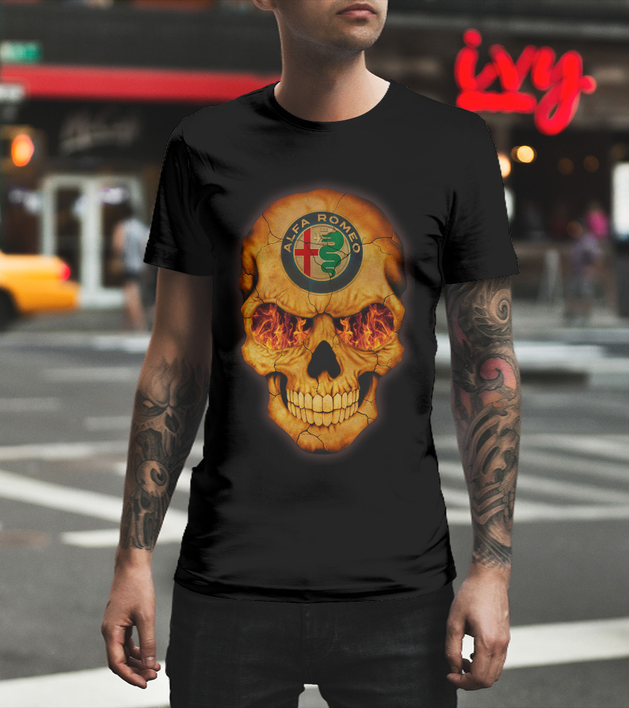 Alfa Romeo Flaming Skull T-Shirt