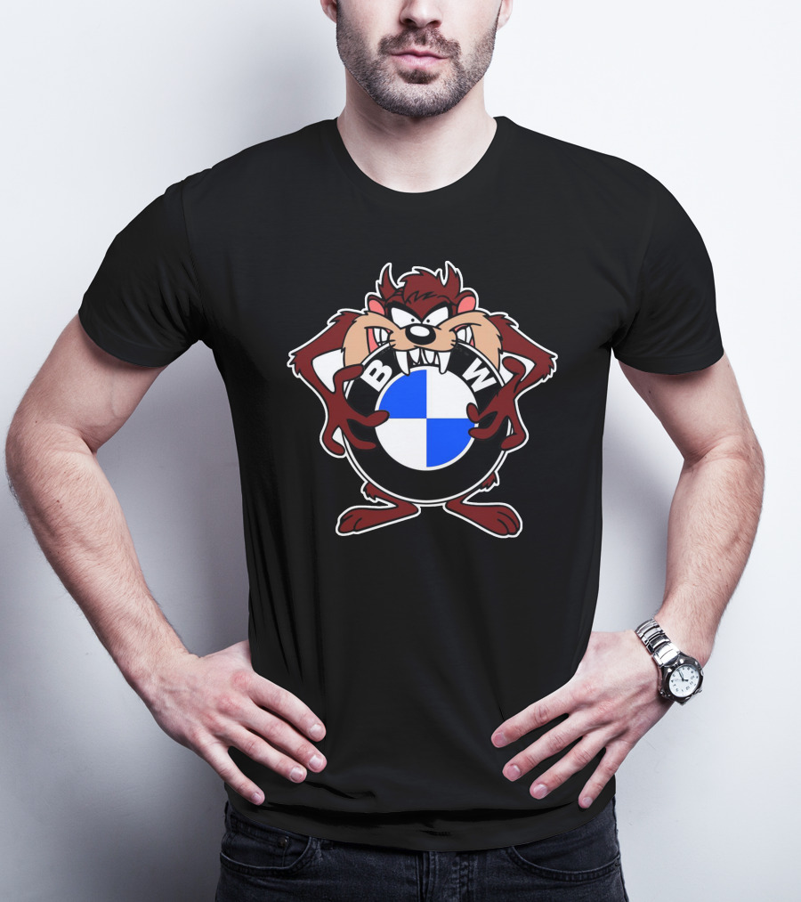 Tasmanian Devil Holding BMW Logo Circle T-Shirt
