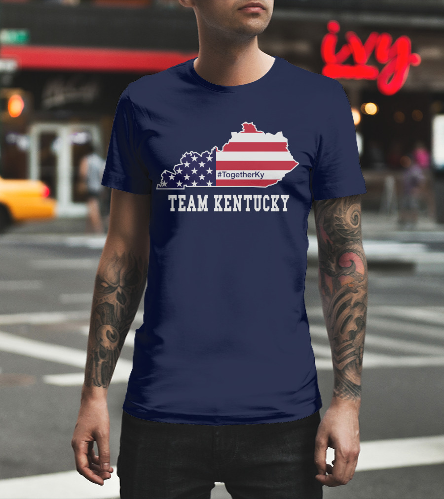 Team Kentucky #TogetherKy USA Map Flag T-Shirt