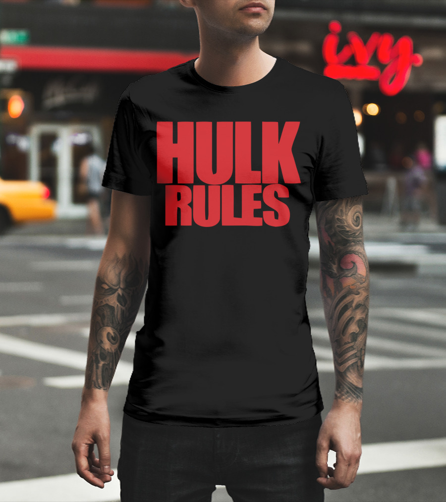 Hulk Rules Red Block Letters T-Shirt