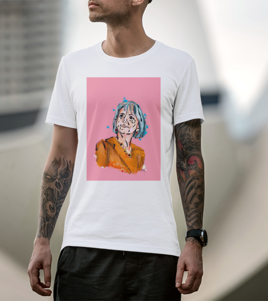 Bonnie Henry Vibrant Portrait On Pink Background T-Shirt