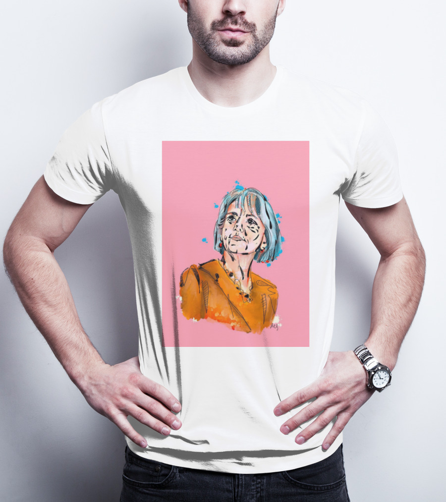 Bonnie Henry Vibrant Portrait On Pink Background T-Shirt