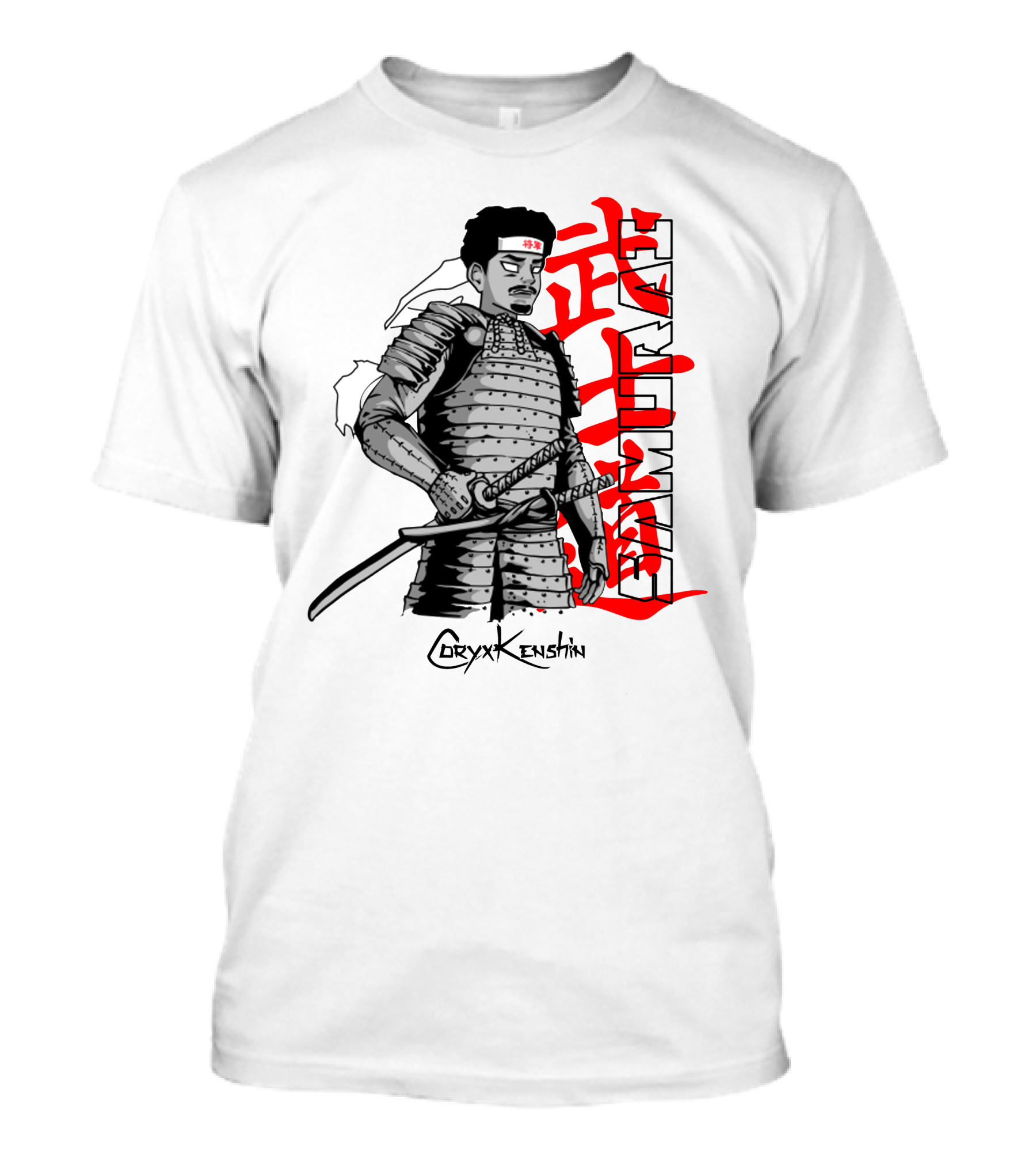 Samurai CoryxKenshin Illustration Kanji T-Shirt