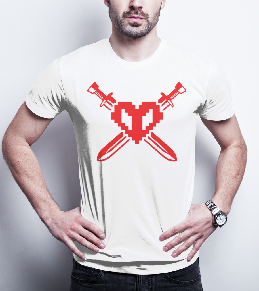 Philza Pixel Heart Crossed Swords Merch T-Shirt
