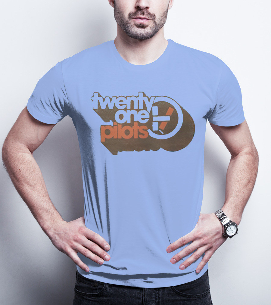 Twenty One Pilots Logo On Light Blue Background T-Shirt
