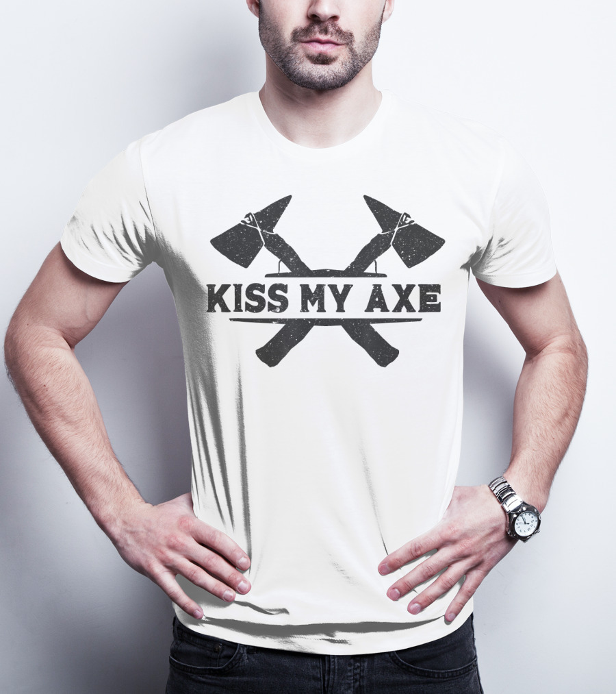 Kiss My Axe Vintage Hatchet Axe Throwing T-Shirt