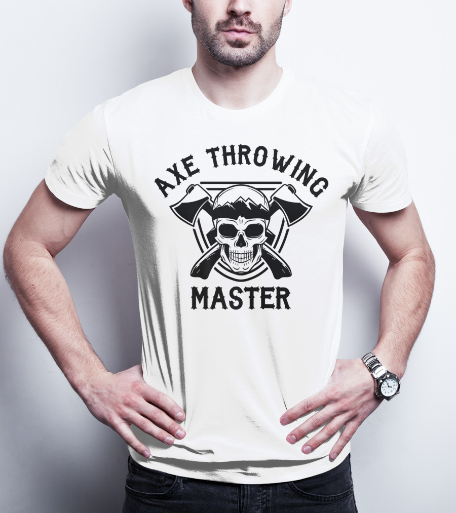 Axe Throwing Master Skull Lumberjack T-Shirt