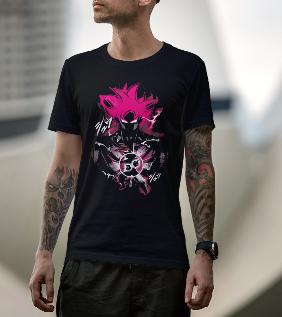 Attack Of The Saiyan Pink Hair Power Energy Aura T-Shirt
