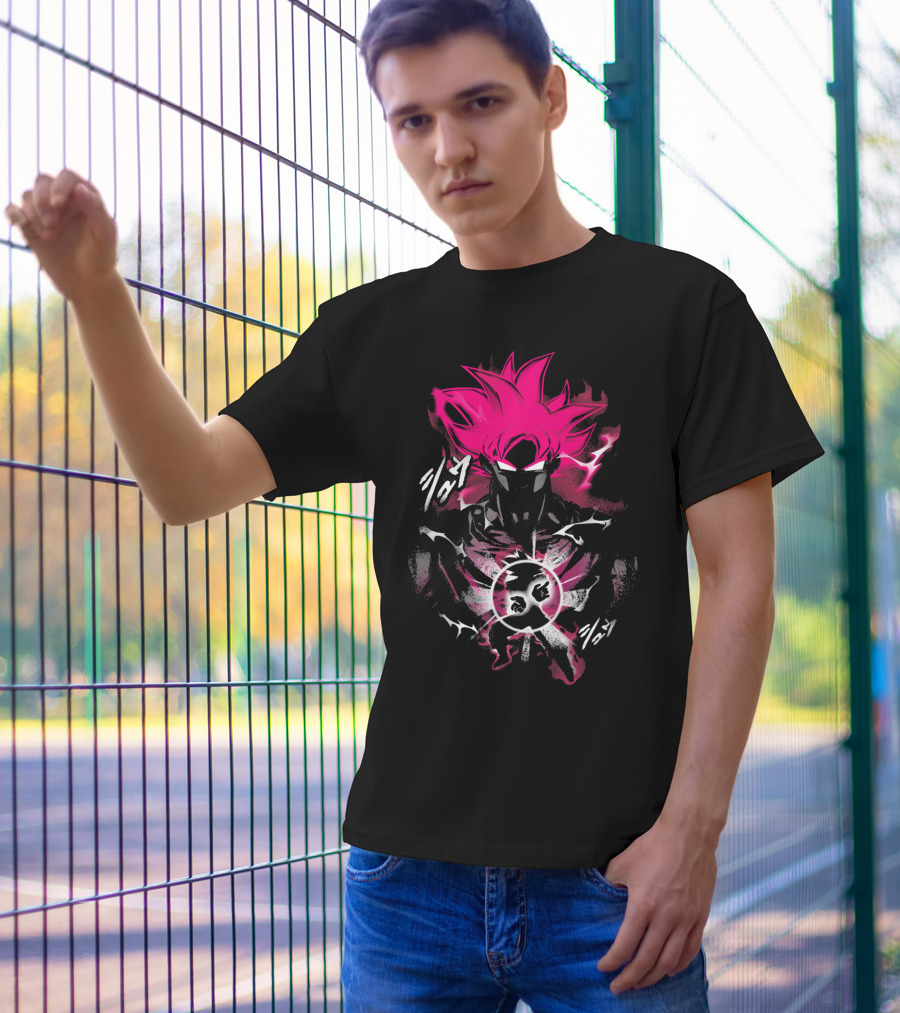 Attack Of The Saiyan Pink Hair Power Energy Aura T-Shirt