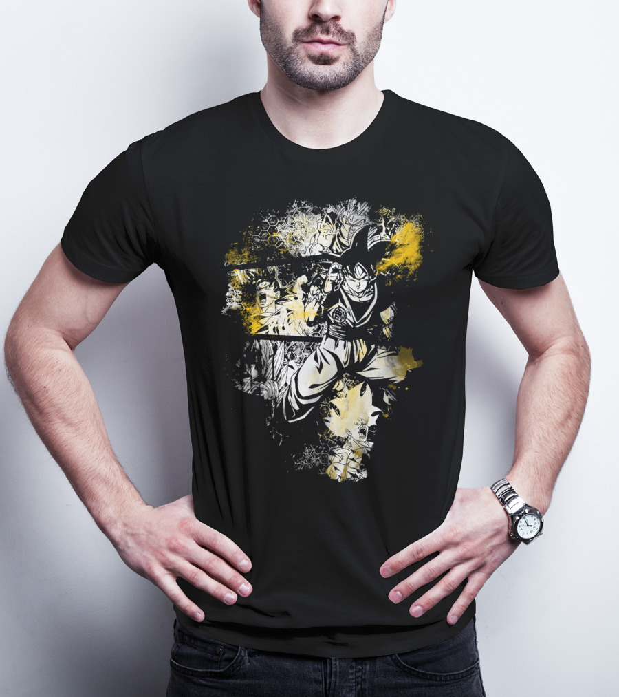 Grunge Instinct Goku Super Saiyan Yellow And Black Elements T-Shirt