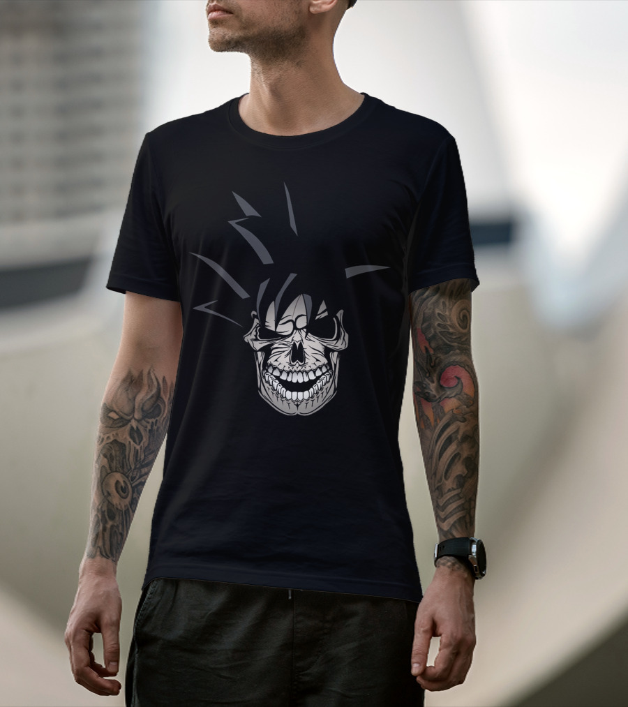 Krazy Saiyan Skull With Spiked Hair T-Shirt