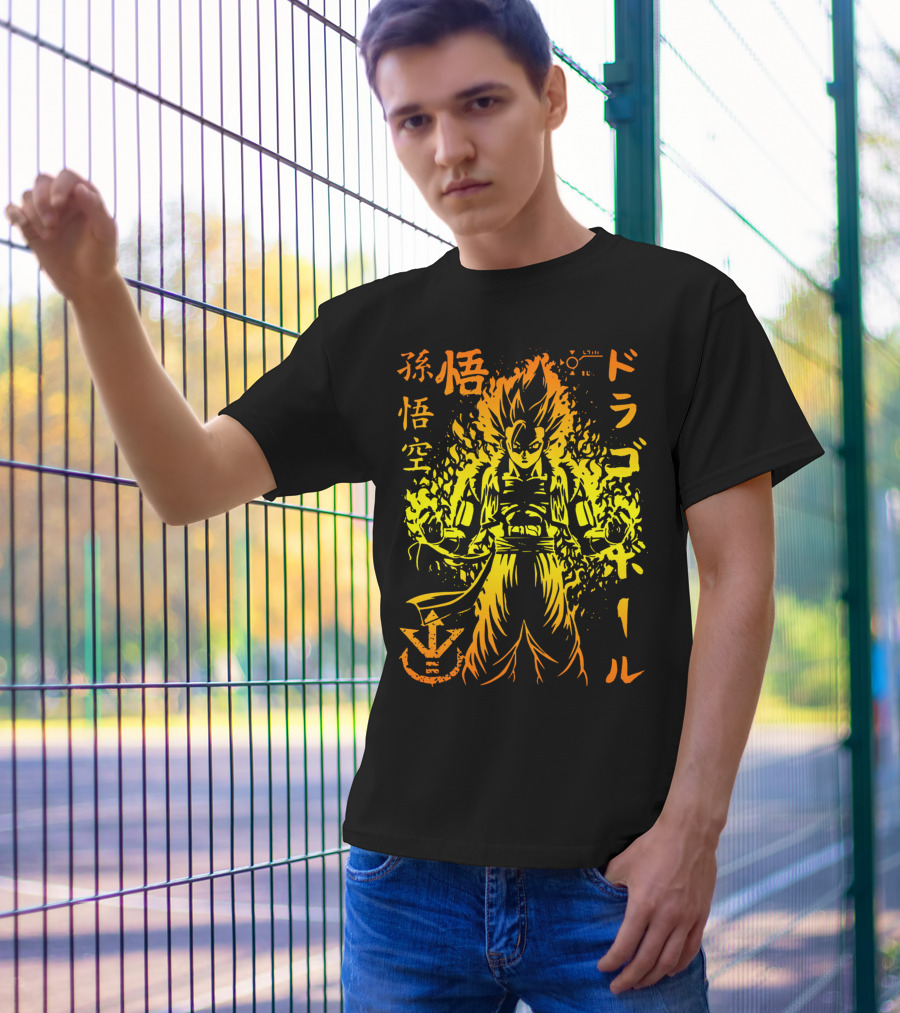 Dragon Ball Goku Super Saiyan Japanese Kanji T-Shirt