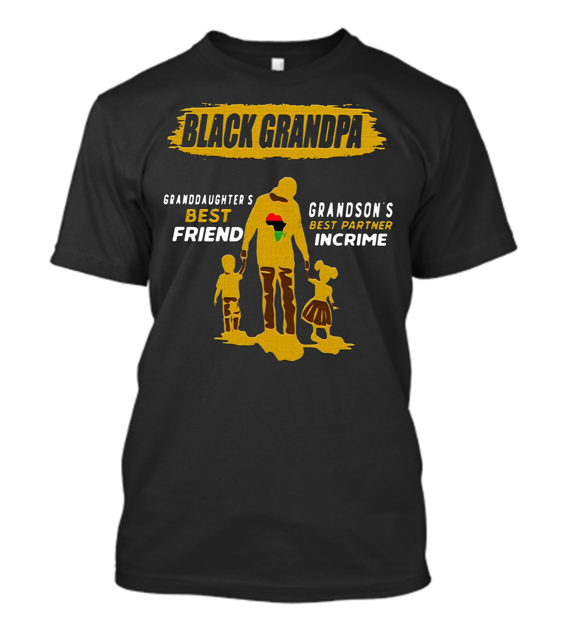 BLACK GRANDPA GRANDDAUGHTER'S BEST FRIEND GRANDSON'S BEST PARTNER IN CRIME T-Shirt
