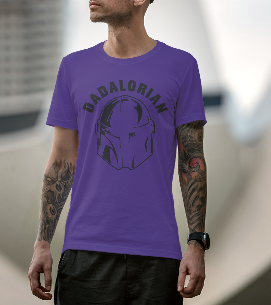 Dadalorian Funny Family Daddy Lover Father's Day Mandalorian Helmet T-Shirt