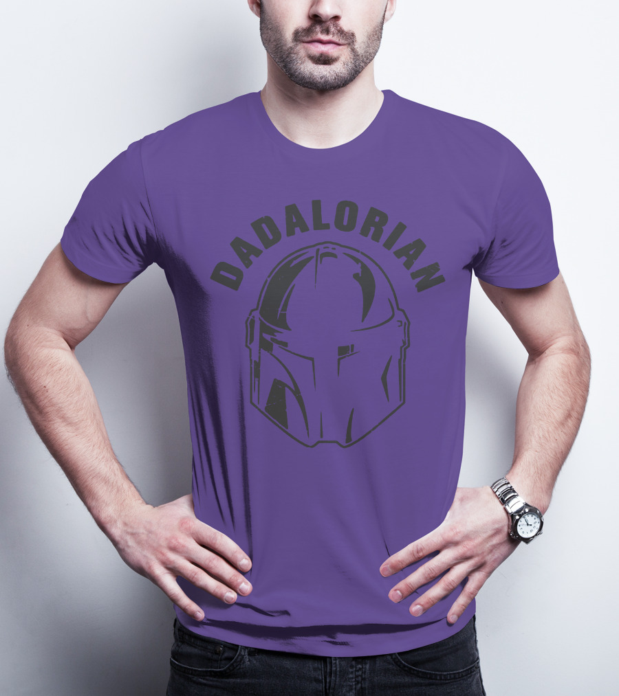 Dadalorian Funny Family Daddy Lover Father's Day Mandalorian Helmet T-Shirt