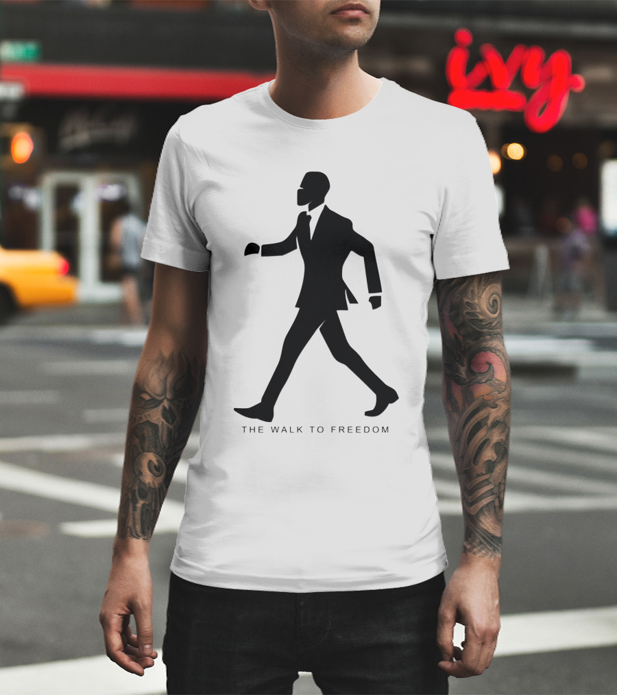 The Walk To Freedom Silhouette Figure In Motion T-Shirt