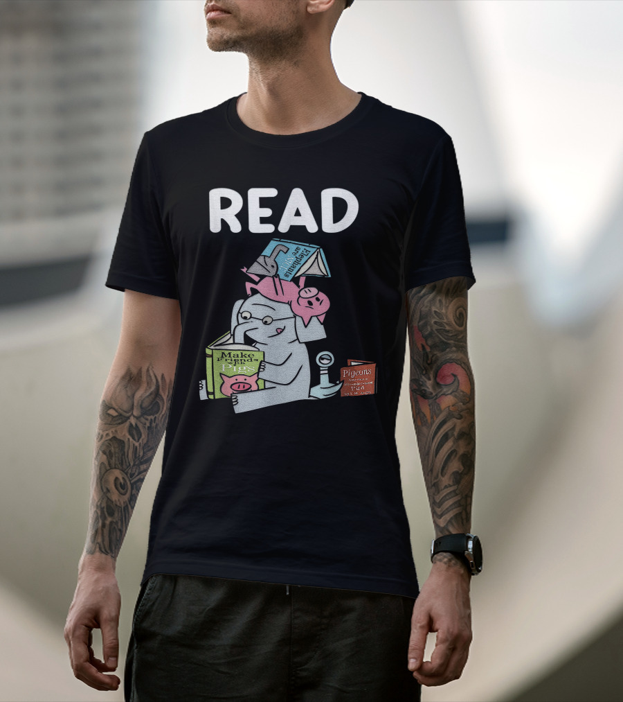 READ Make Friends Pigs Piggie Elephant Pigeons Trix Willems T-Shirt
