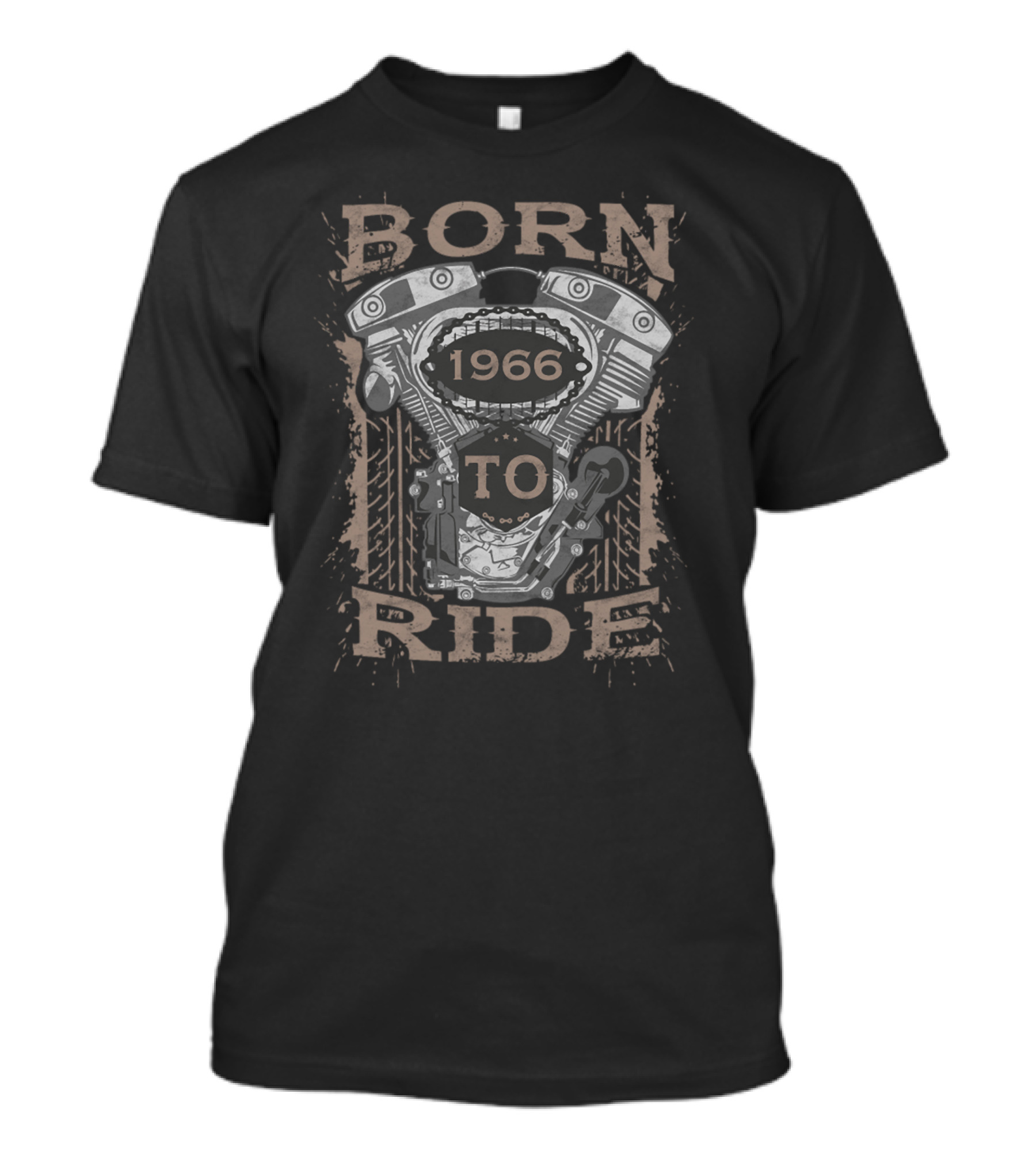 Born To Ride Motorcycle Biker 1966 Engine T-Shirt