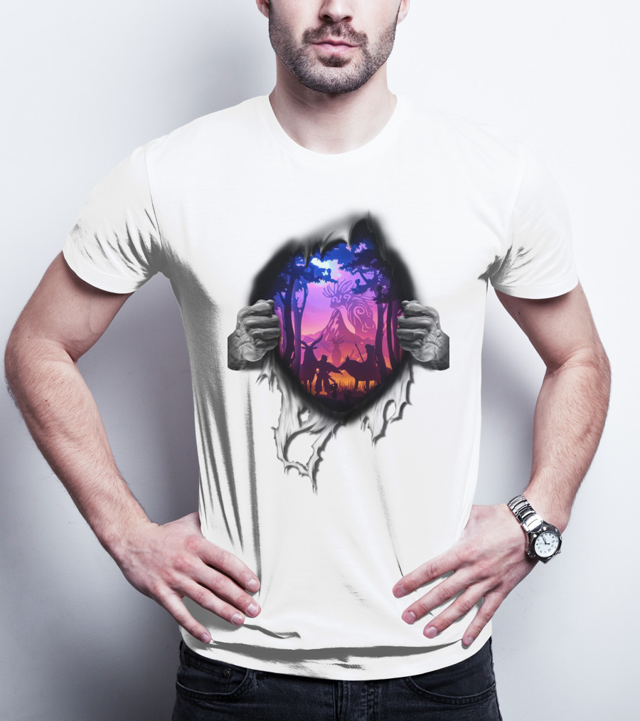Ghibli Fan Forest Spirit Adventure Scene T-Shirt