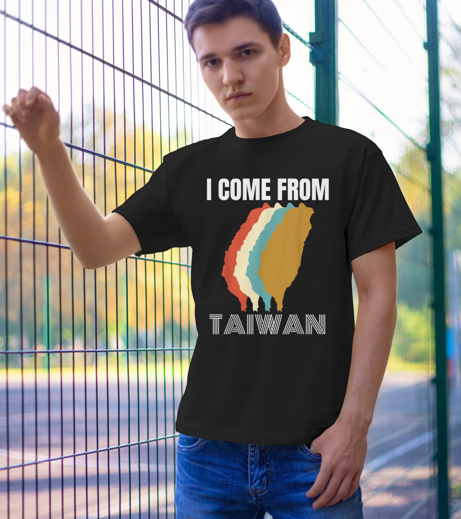 I Come From Taiwan Colorful Silhouette Map T-Shirt