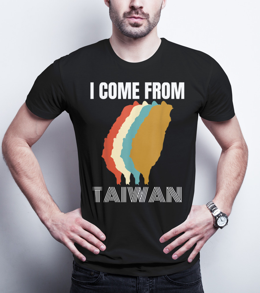 I Come From Taiwan Colorful Silhouette Map T-Shirt