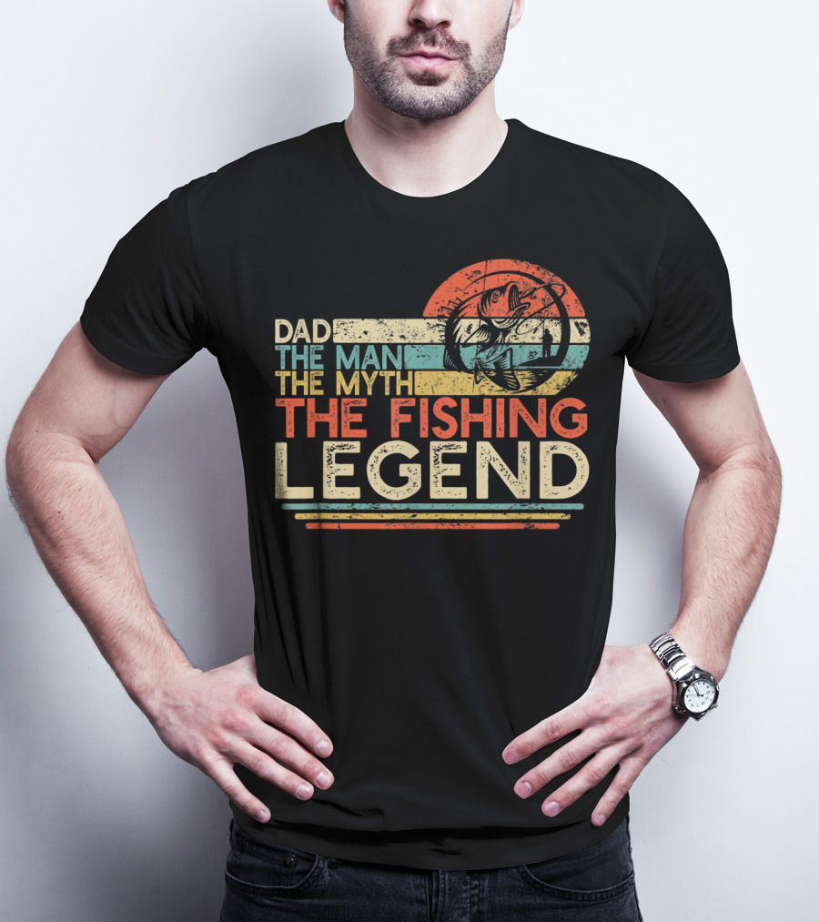 Dad The Man The Myth The Fishing Legend Vintage Fisherman T-Shirt