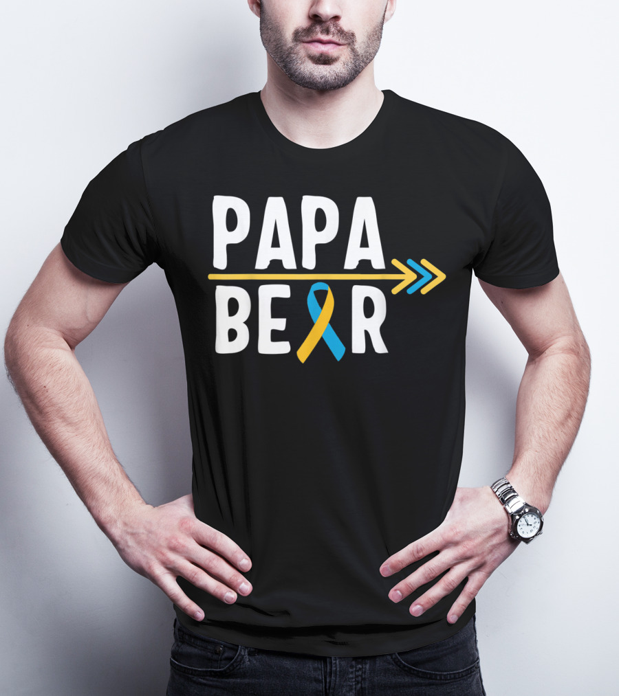 Papa Bear Down Syndrome Warrior Awareness Trisomy T-Shirt