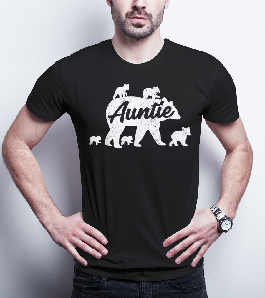 Vintage Auntie Bear With Five Cubs T-Shirt