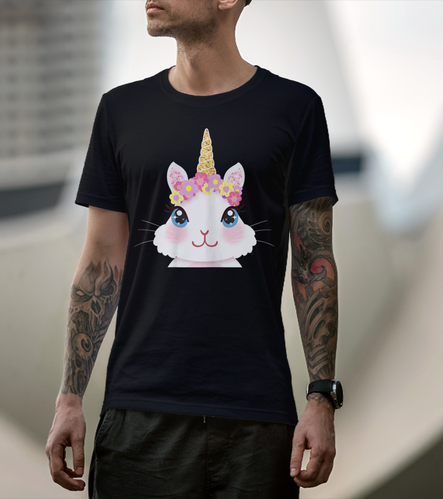 Bunnicorn Cute Bunny Unicorn Flower Crown Easter T-Shirt