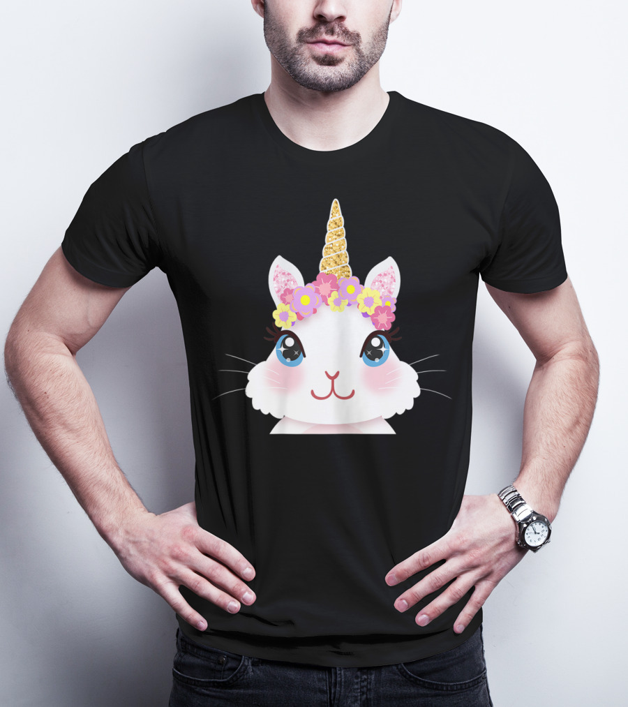Bunnicorn Cute Bunny Unicorn Flower Crown Easter T-Shirt