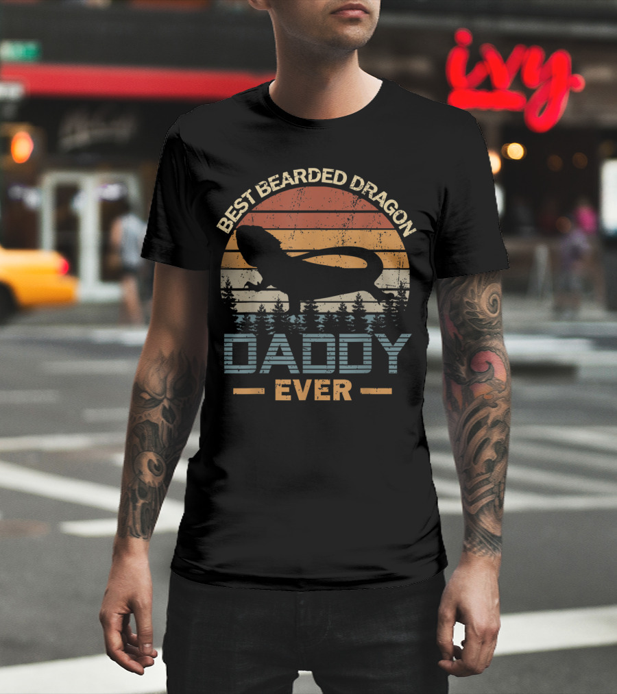 Best Bearded Dragon Daddy Ever Retro T-Shirt