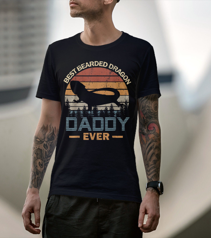 Best Bearded Dragon Daddy Ever Retro T-Shirt