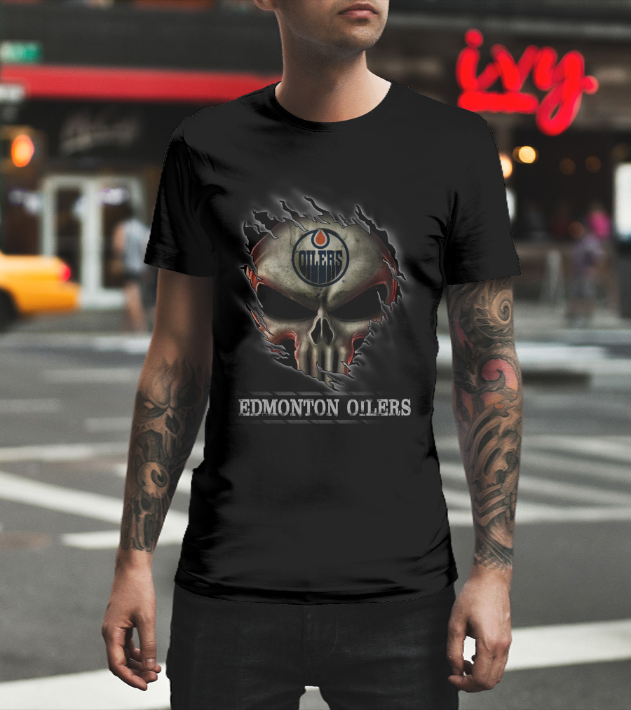 Skull Edmonton Oilers Fan T-Shirt